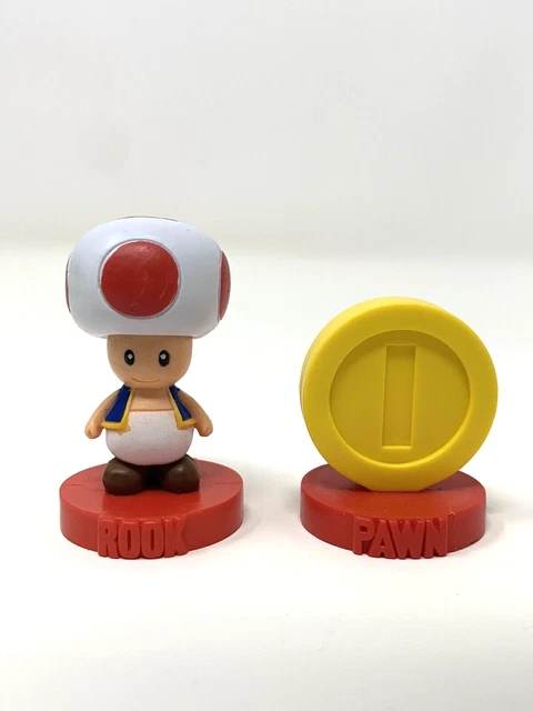 NINTENDO SUPER MARIO Bros Chess Set Cake Toppers Toad Rook/ Coin Pawn ...