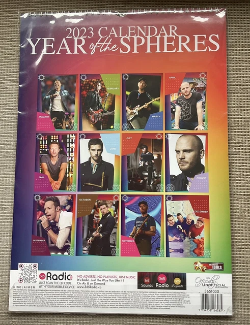 COLDPLAY 2023 CALENDAR Year of the Spheres: Sealed - Chris Martin,Guy ...