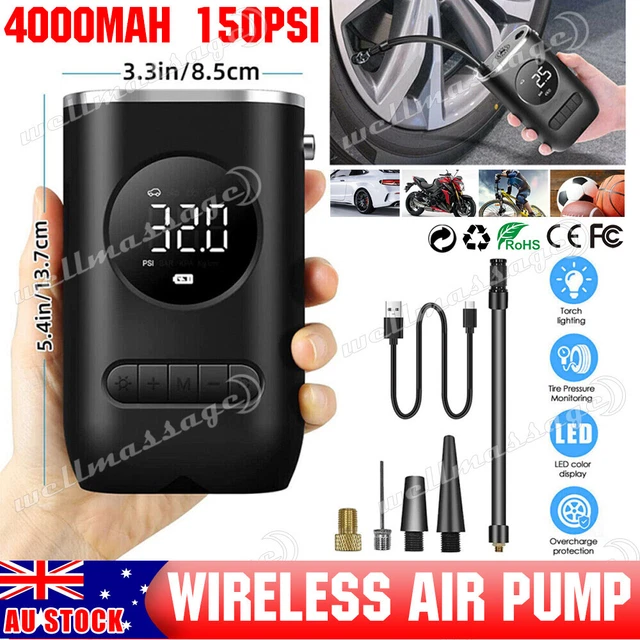 PORTABLE RECHARGEABLE CAR Tire Air Inflator Tyre Electric Pump Cordless ...