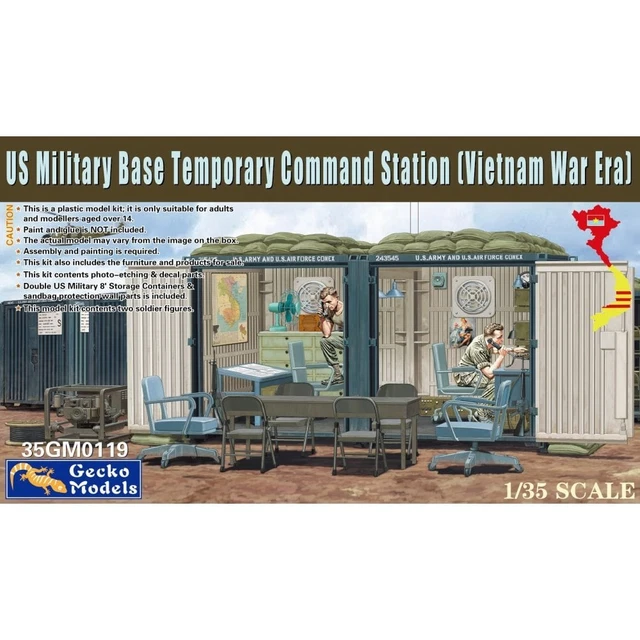 GECKO MODELS 1:35 US Military Base Temp.Comm.Stat. (Vietnam War Era ...