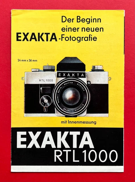 FOTO PROSPEKT ORIGINAL Exakta Dresden 1969 EXAKTA RTL 1000 ( F21417 £8. ...