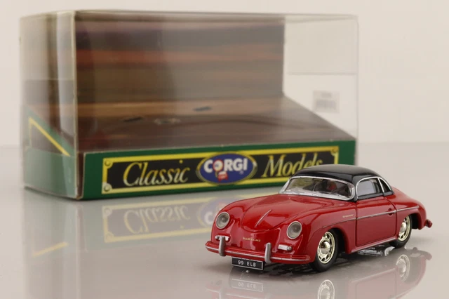 CORGI D741/1; PORSCHE 356a Speedster; Hard Top; Red & Black; Excellent ...