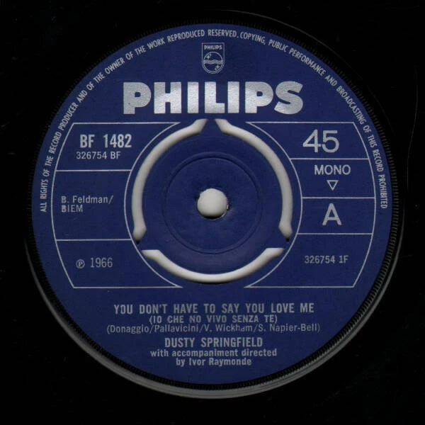 DUSTY SPRINGFIELD - You Don't Have To Say You Love Me (vinyle) EUR 12 ...