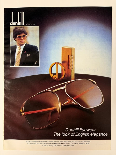 DUNHILL LONDON EYEWEAR ad Collectible Mini Fashion Poster, Vintage 80s ...