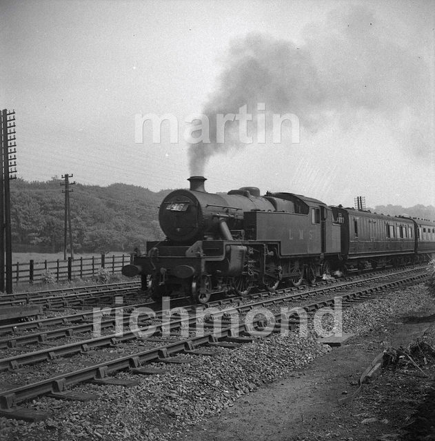 LOSTOCK BEAUMONT ROAD LMS Stanier 4P 2-6-4T 2636 1947 6 x 6 cm Negative ...