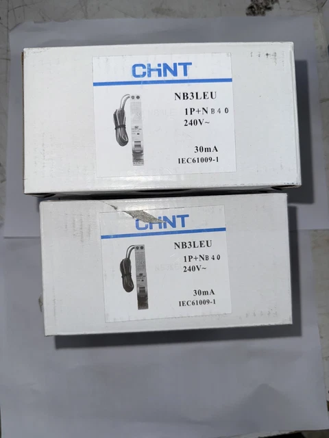 CHINT CURVE B 10kA 30mA RCBO TYPE AC NB3LEU B6, B10,B16, B32, B40 £21. ...