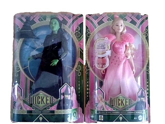 WICKED DOLL MATTEL Wicked Movie Glinda & Elphaba Dolls MISPRINT ERROR ...