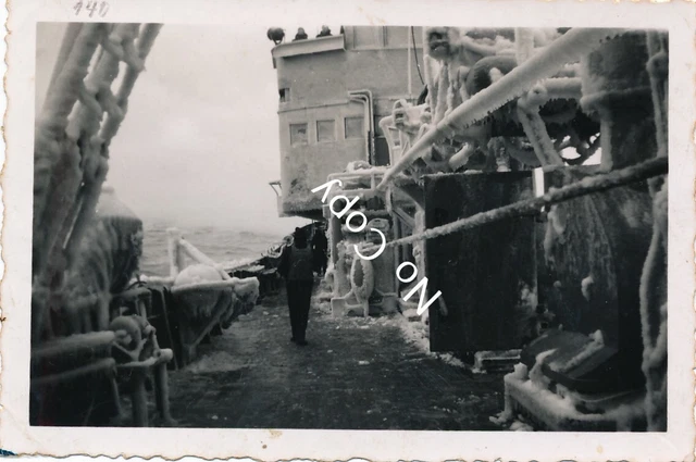 FOTO WK2 KRIEG Marine Vorposten Boot im Eismeer Winter X188 EUR 37,90 ...