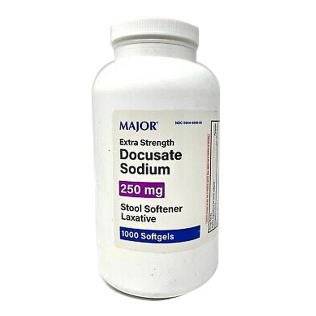 DOCUSATE SODIUM 250MG Softgel Stool Softener Laxative Generic Colace ...