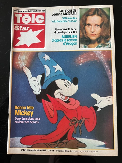 TELE STAR N°104 du 26/09/1978; Mickey 50 ans/ J. Moreau/ Louis Velle ...