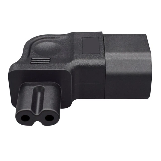 PVC POWER ADAPTER Converter IEC320 C14 Male to C7 Female Left Bend Adapter $10.21 - PicClick AU