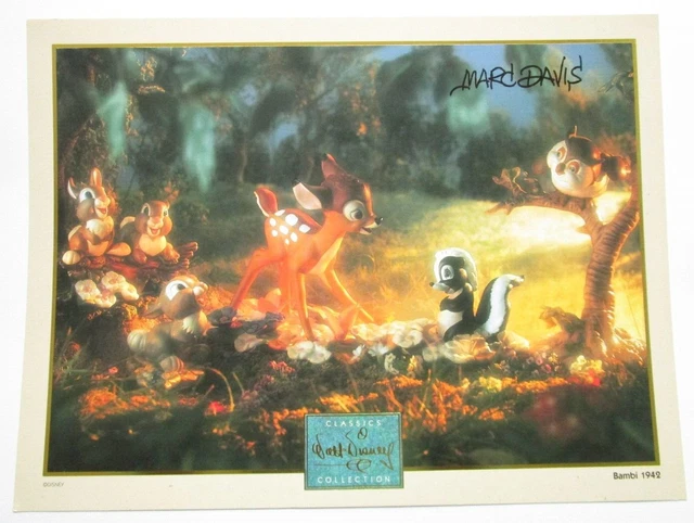 MARC DAVIS SIGNED BAMBI WALT DISNEY Animation drawing cel LITHOGRAPH ...