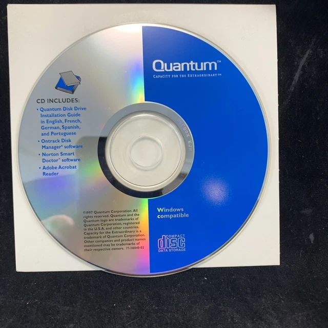 VINTAGE QUANTUM DISK Drive Installation CD Guide Ontrack Disk Software ...