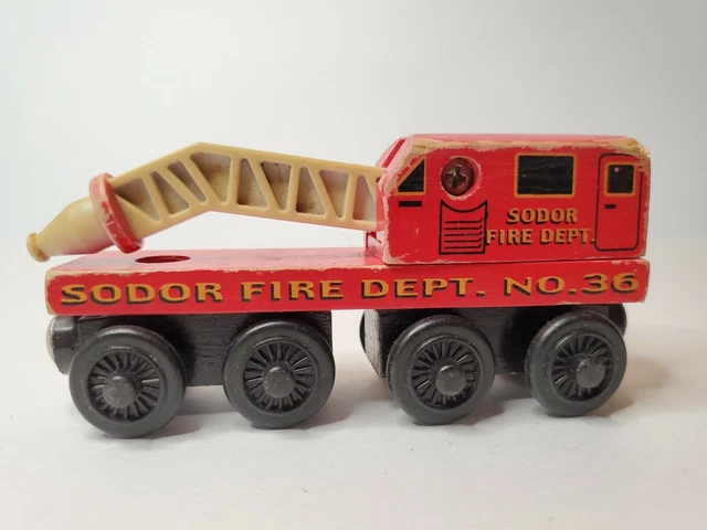 THOMAS & FRIENDS Wooden Railway Fire Train Sodor Fire Dept. No. 36 Tank ...