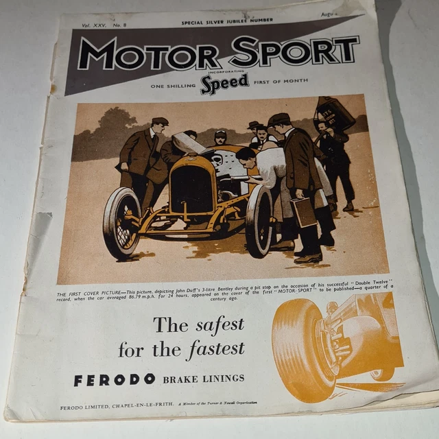 MOTOR SPORT INCORPORATING Speed Magazine Vintage 1949 August Silver ...