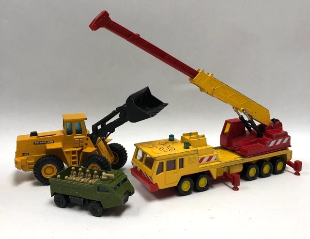 MATCHBOX 1985 VINTAGE Toy Mobile Crane 1976 Army Truck Volvo Digger C46 ...