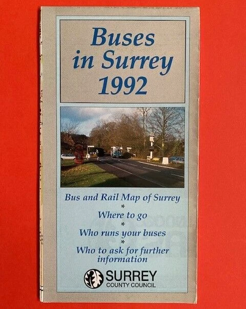 BUSES IN SURREY: County bus and train map 1992. Mint. £2.25 - PicClick UK
