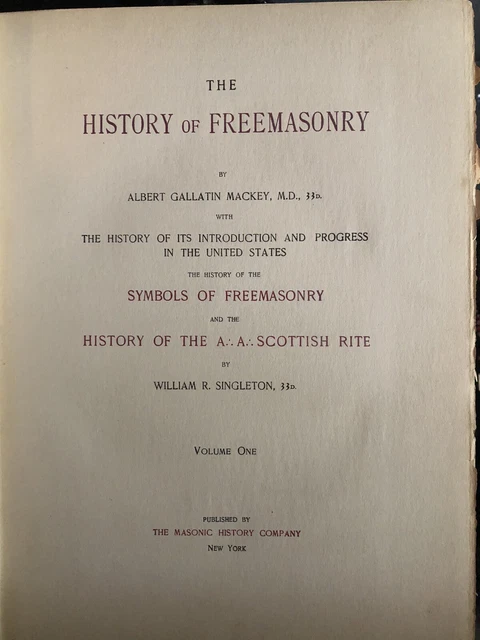 1898 HISTORY OF Freemasonry Mackey 7 VOLUMES Illustrated Occult Masonic ...