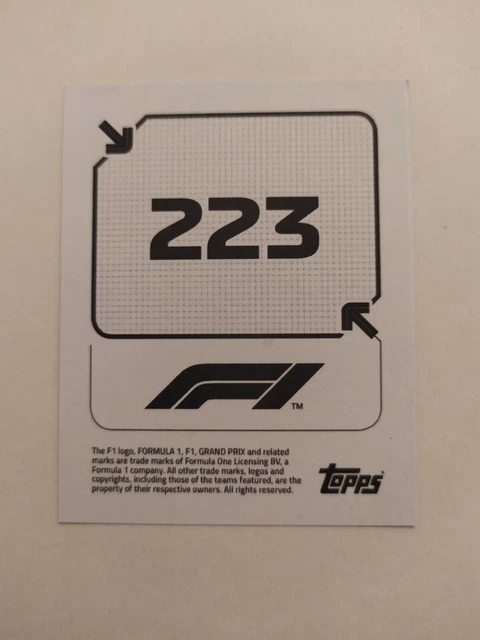 TOPPS F1 2020 OFFICIAL STICKERS CROMO MATSUSHITA n 223 NUOVA MAI ...