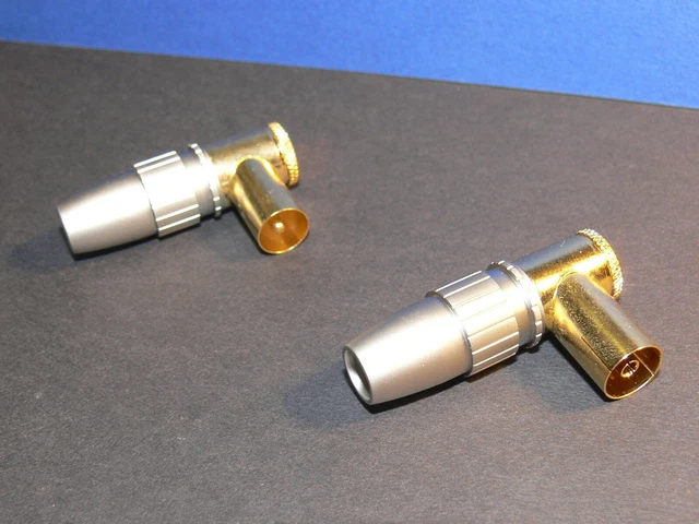 HIGH END KOAX Antennenstecker Antennenkupplung Vollmetall vergoldet IEC ...