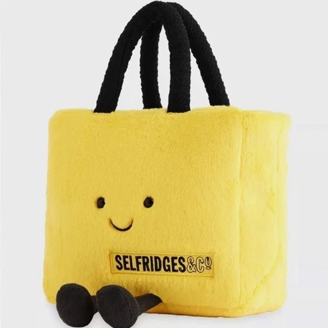 JELLYCAT X SELFRIDGES UK Exclusive Yellow Shopping Bag Tags & dust Bag ...