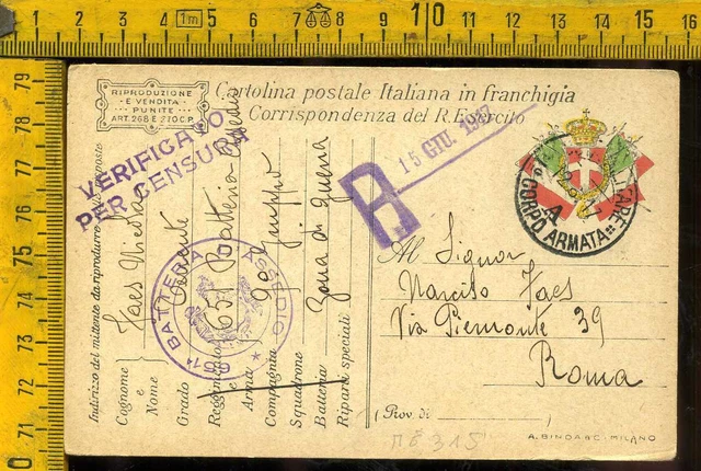 PRIMA GUERRA FRANCHIGIA Posta Militare 651 Batteria Assedio per Roma me 315 EUR 3,49 - PicClick IT