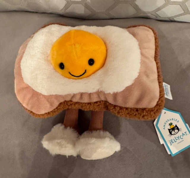 JELLYCAT AMUSEABLES EGGLANTINE Egg On Toast Soft Toy, New With Tag £29. ...