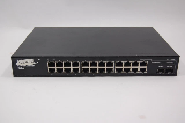 DELL POWERCONNECT 2824 24-Port Gigabit Géré Réseau Switch W/Sortie Rack ...