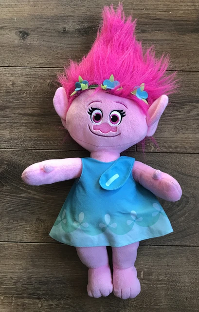 HASBRO 22& PRINCESS Poppy Pink Dreamworks 2015 Trolls Movie Soft Toy ...