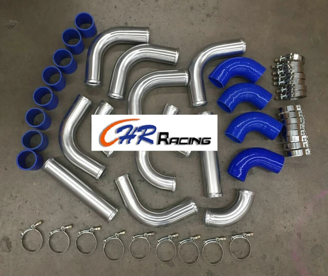 UNIVERSAL 2.5& 63MM Aluminum Intercooler Turbo Pipe piping Kit+Blue ...
