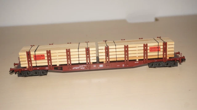 SK8/4] MÄRKLIN H0 47714 Güterwagen Rungenwagen Snps mit Ladung DB EUR ...