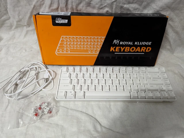 ROYAL KLUDGE RK68 Dual Mode Red Switch Mechanical white Keyboard Blue ...