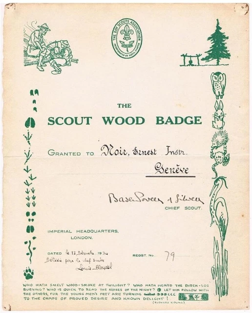 1934 SIGNED BY the founder of the Scout Movement, Robert Baden-Powell £ ...