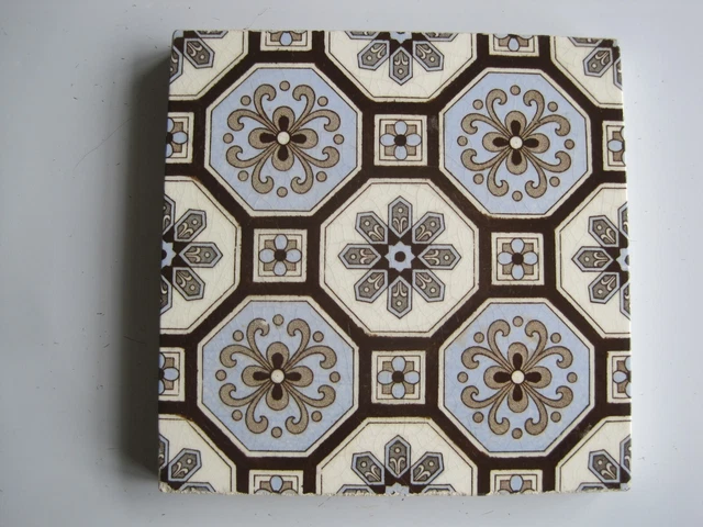 ANTIQUE VICTORIAN MINTONS AESTHETIC BLOCK PRINTED WALL TILE c1882 No ...