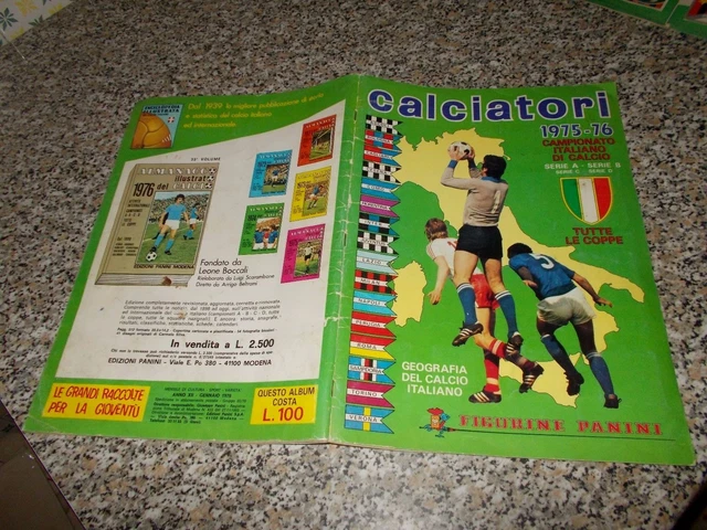 ALBUM CALCIATORI PANINI 1975-76 1976 Completo Originale Ottimo + Cedola ...