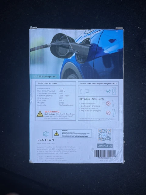 LECTRON 500A/ 1000V Vortex Plug Supercharger To CCS1 Adapter $100.74 ...