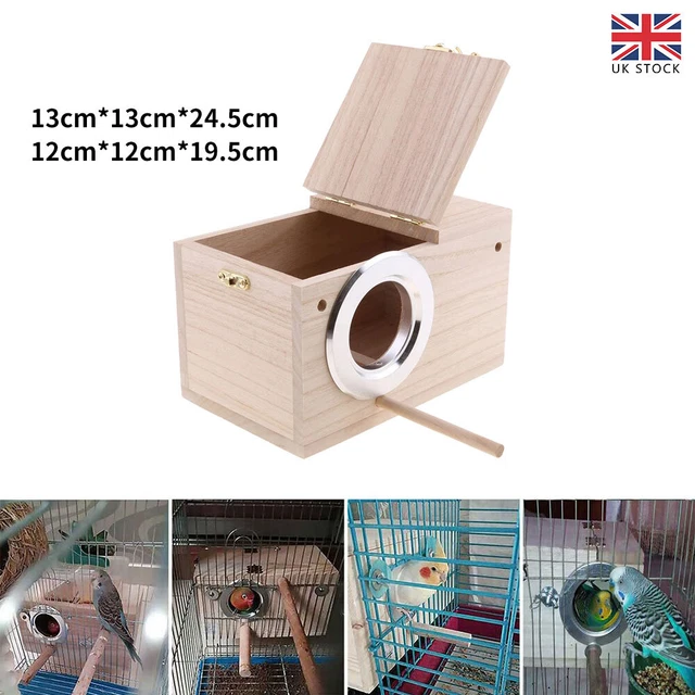 UK WOODEN BIRD Breeding Box Cage for Parrot Budgie Nesting House ...
