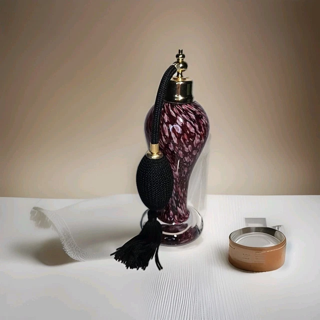 CRANBERRY SWIRL ATOMIZER Perfume 7" Gold Color Trim Working $32.79 ...