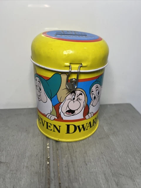 SEVEN DWARF MONEY Box Small EMPTY Collectable Tin Container Display EUR ...