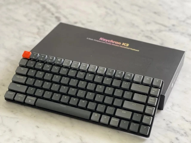 KEYCHRON K3 MECHANICAL Keyboard V2 ISO Layout White Backlit Red ...