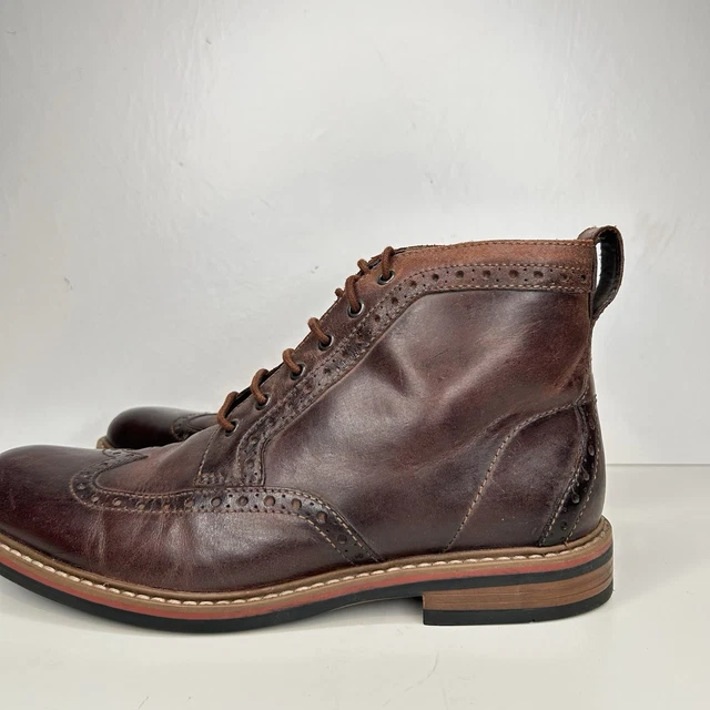 MEN’S CLARK’S BATCOMBE Chelsea Boots Brown Leather Wingtip Brogue Size ...