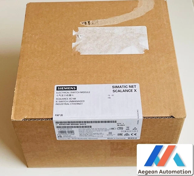 SIEMENS SIMATIC 6GK5108-0BA00-2AC2 Scalance XC108 6GK5 108-0BA00-2AC2 ...