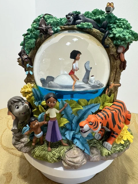 DISNEY THE JUNGLE Book Musical Snow Globe "Bear Necessities" Song Mogli ...
