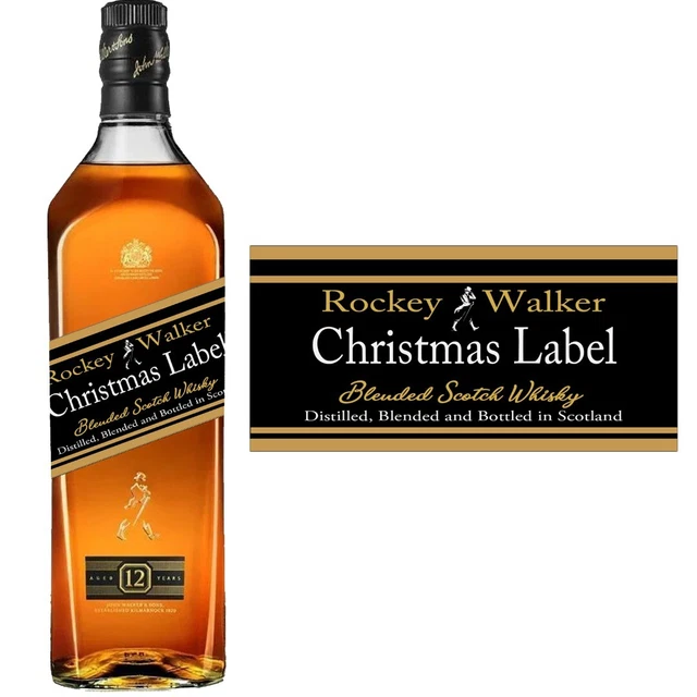 PERSONALISED JOHNNIE WALKER Black Label Bottle Label for Birthday Xmas ...