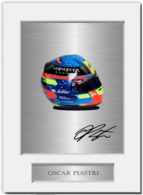 OSCAR PIASTRI MCLAREN F1 Formula 1 2024 Helmet Signed Photo Display ...