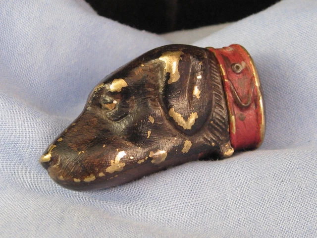 ANTIQUE MINIATURE LABRADOR Hunting Dog Brass Vesta Case Matchsafe Match ...