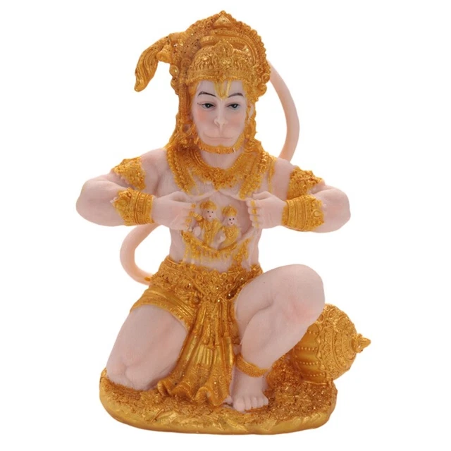 GOLD HANUMAN STATUE Indian Lord Sculpture India Figurine Collection ...