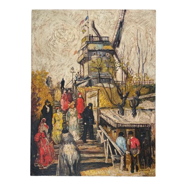 VINCENT VAN GOGH peinture à l'huile toile signée estampillée à la main ...