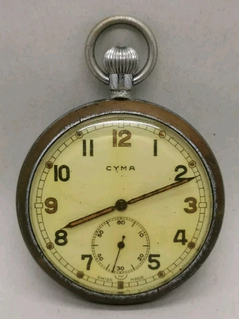 VTG 1940S CYMA GSTP WW2 Military Swiss Made Gents Pocket Watch Spares ...