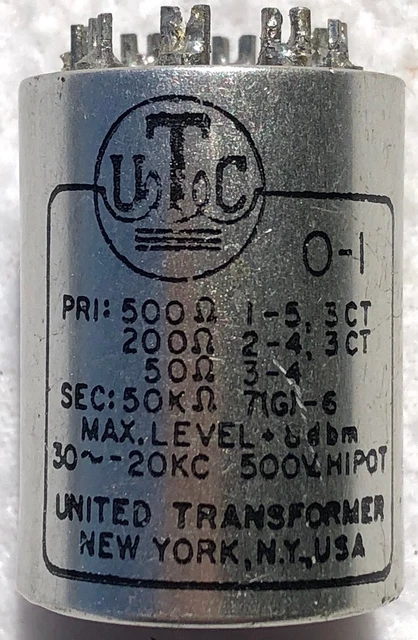 VINTAGE UTC O-1 Ouncer Input Transformer Tube Audio - AS IS £89.66 ...